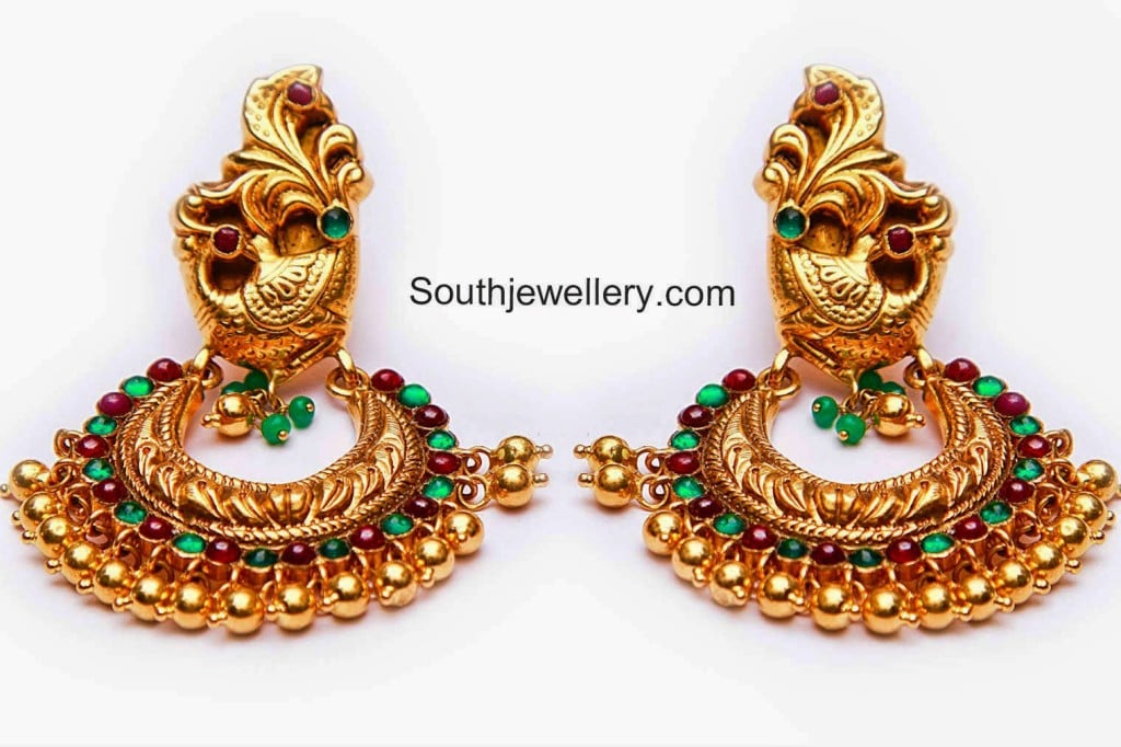 Stylish Peacock Chand Bali Earrings - Indian Jewellery Designs
