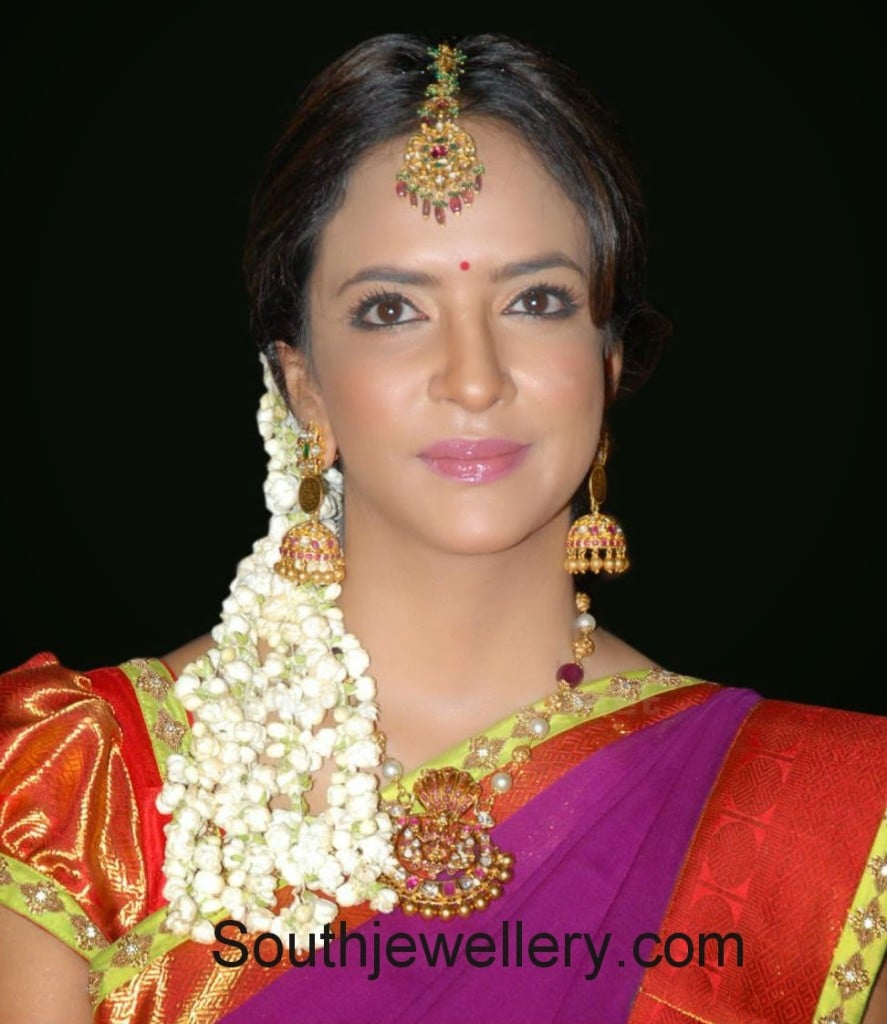 Lakshmi Manchu in Temple Jewellery - Indian Jewellery Designs