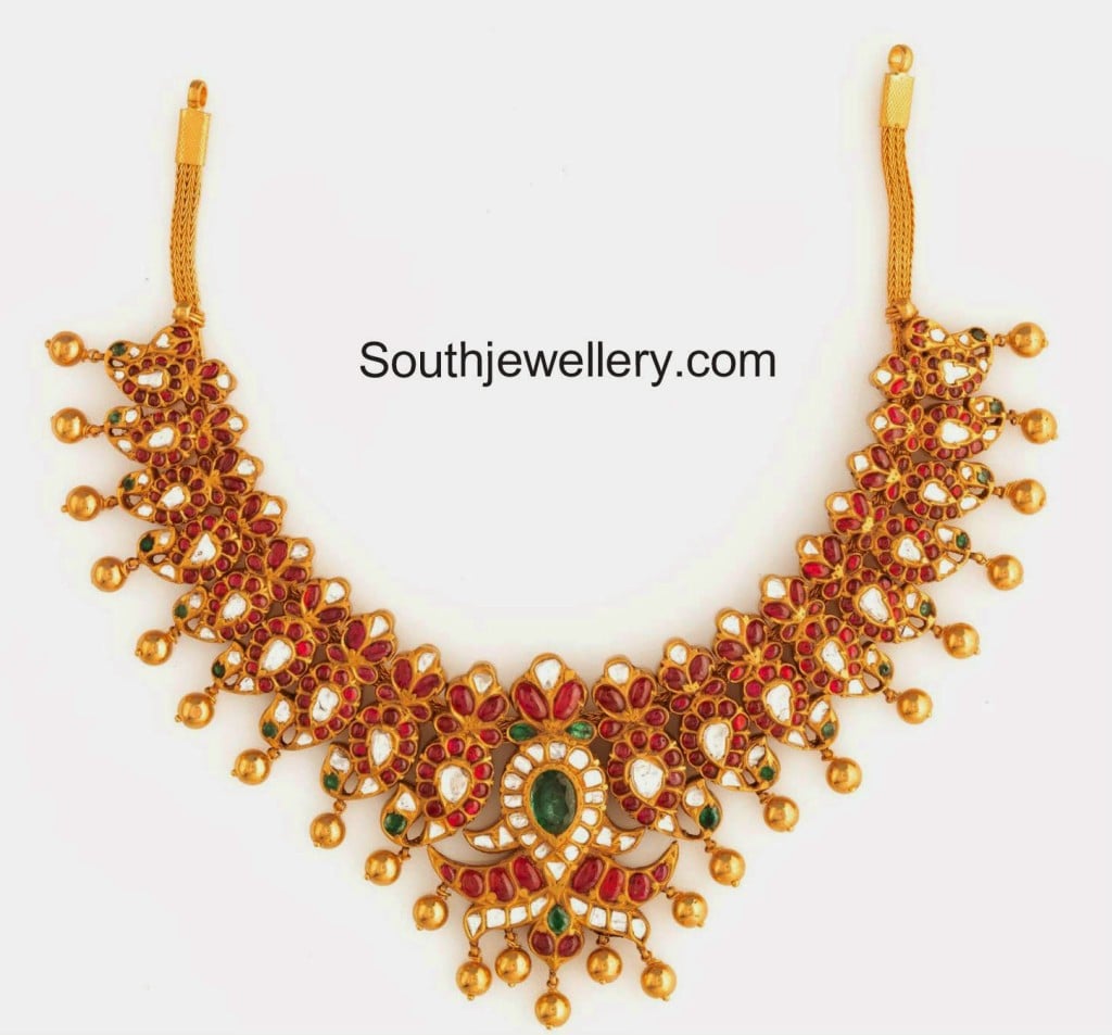 Bridal Ruby Mango Necklace - Indian Jewellery Designs