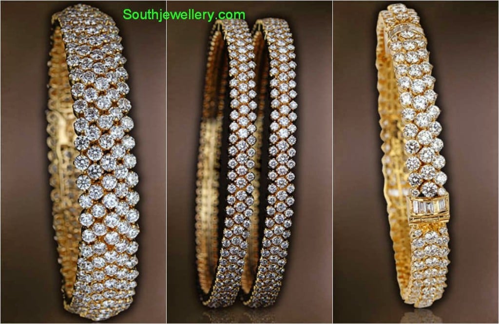 Sparkling Diamond Bangles - Indian Jewellery Designs