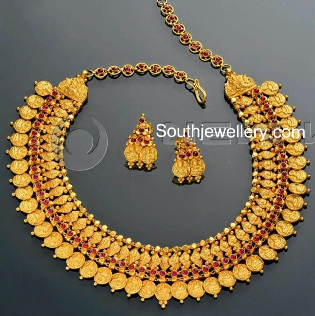 Traditional Lakshmi Kasulaperu Necklace - Indian Jewellery Designs