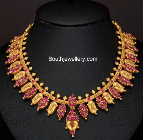 Antique Traditional Ruby Necklace - Indian Jewellery Designs