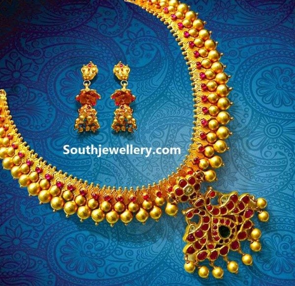 Gold Balls Necklace - Indian Jewellery Designs