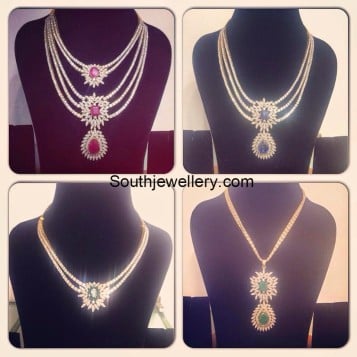 Peacock Diamond Necklace Set - Indian Jewellery Designs