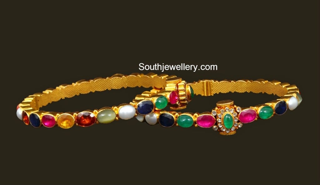 Antique Navaratna Bangles - Indian Jewellery Designs