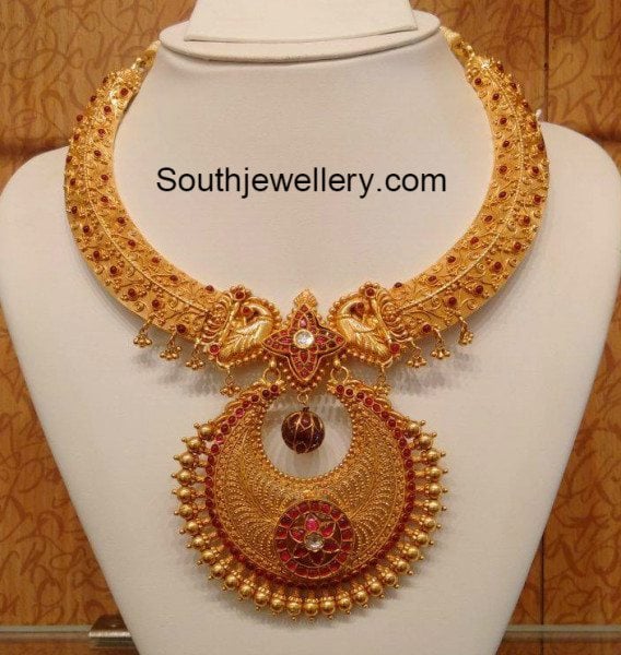 Antique Peacock Necklace - Indian Jewellery Designs