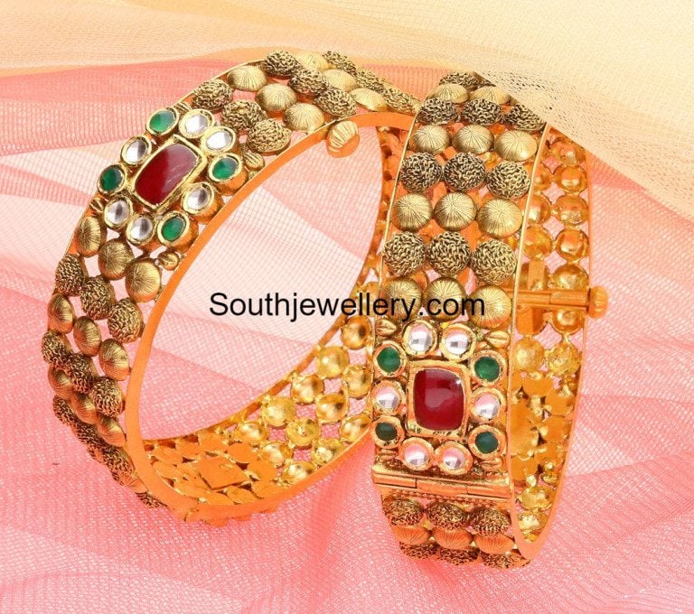 Antique Broad Bangles - Indian Jewellery Designs