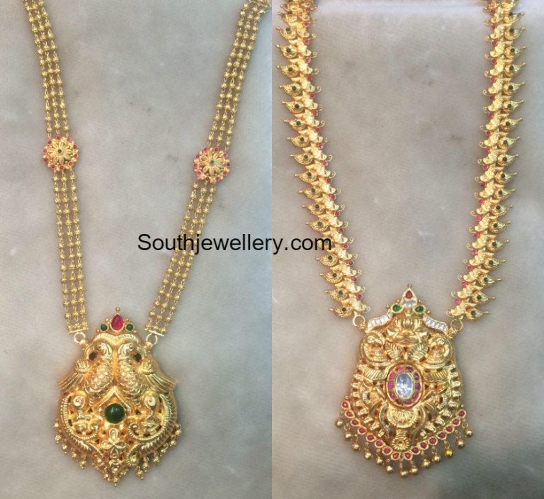 Antique Gold Long Chains - Indian Jewellery Designs