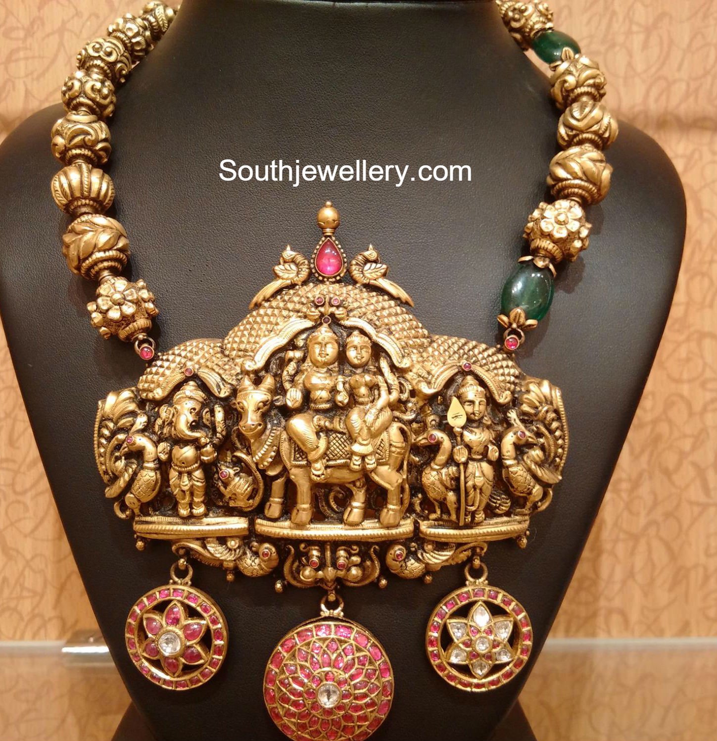 Beautiful Antique Temple Haram - Indian Jewellery Designs Beautiful Antique Temple Haram - Indian Jewellery Designs