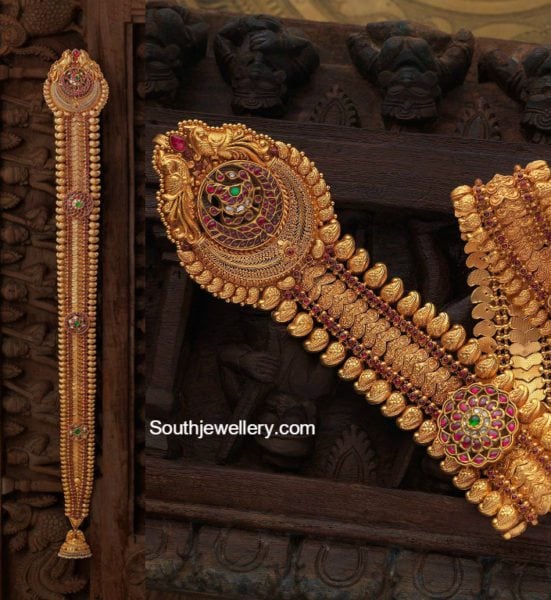 Mango Peacock Design Gold Jada - Indian Jewellery Designs