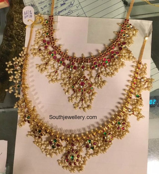 Guttapusalu Necklace and Haram - Indian Jewellery Designs