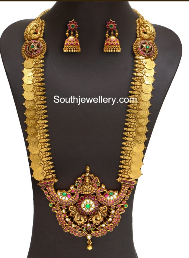Antique Gold Lakshmi Kasu Mala - Indian Jewellery Designs