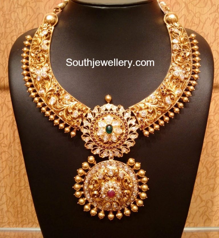 Beautiful Antique Gold Nakshi Necklace - Indian Jewellery Designs Beautiful Antique Gold Nakshi Necklace - Indian Jewellery Designs