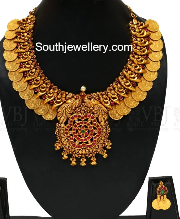Peacock Lakshmi Kasu Necklace - Indian Jewellery Designs