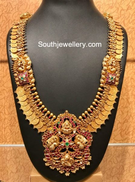 Antique Lakshmi Kasulaperu Haram - Indian Jewellery Designs