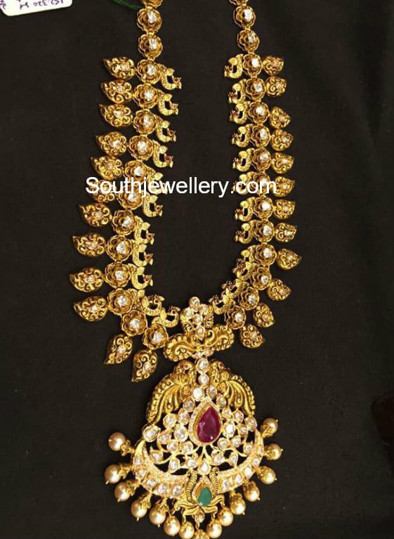 Peacock Nakshi Mango Haram - Indian Jewellery Designs