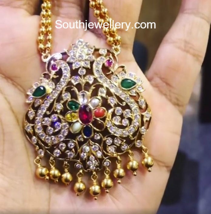 Peacock Diamond Pendant - Indian Jewellery Designs