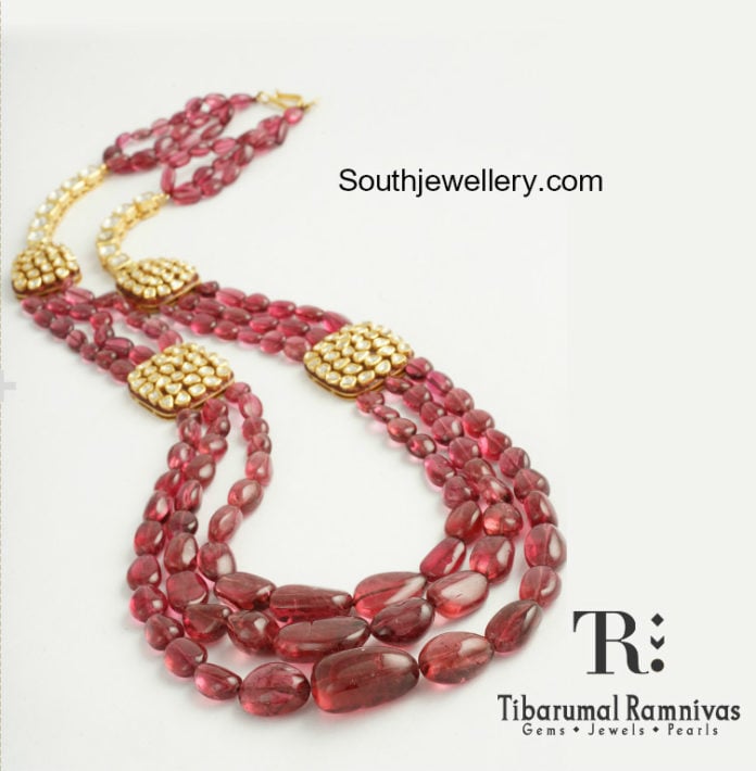 Ruby Beads Mala - Indian Jewellery Designs