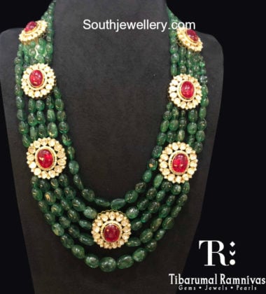 Emerald Beads Mala - Indian Jewellery Designs