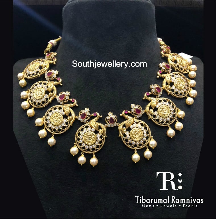 Peacock Gold Necklace Indian Jewellery Designs