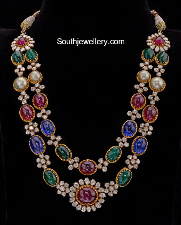 Colorful Polki Haram - Indian Jewellery Designs