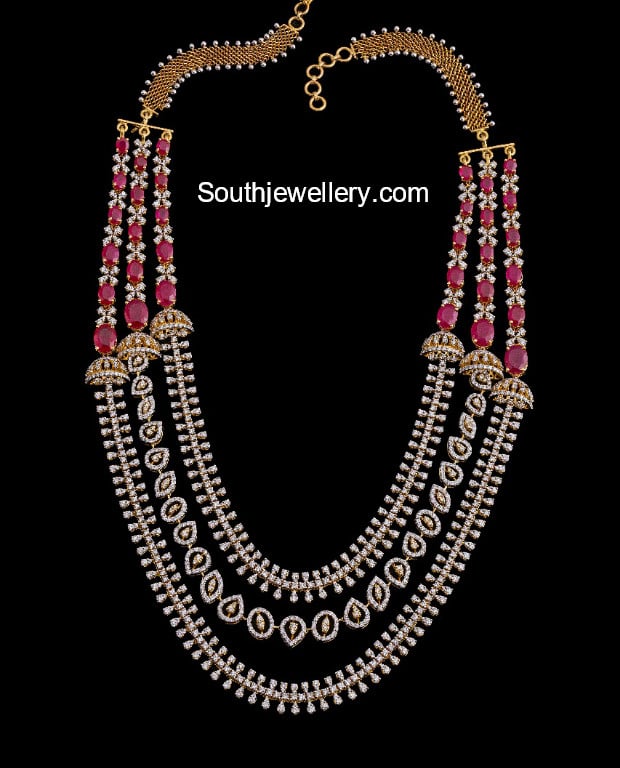 Diamond Ruby Haram - Indian Jewellery Designs