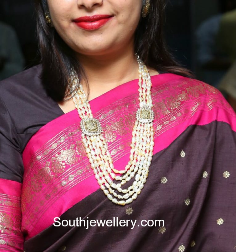 Pearl Mala With Side Pendants - Indian Jewellery Designs