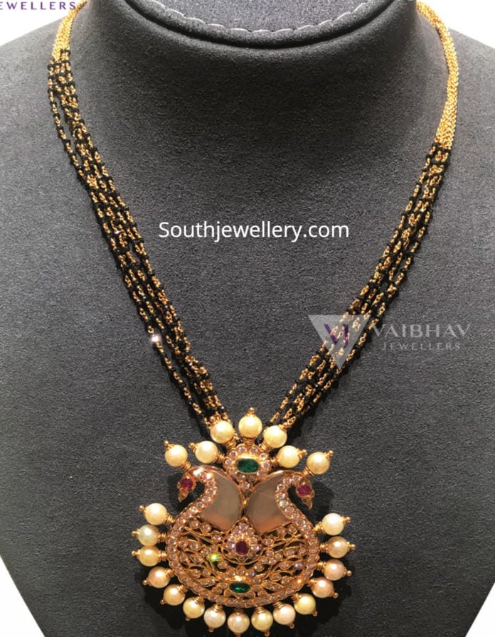 Nallapusalu chain with puligoru pendant - Indian Jewellery Designs