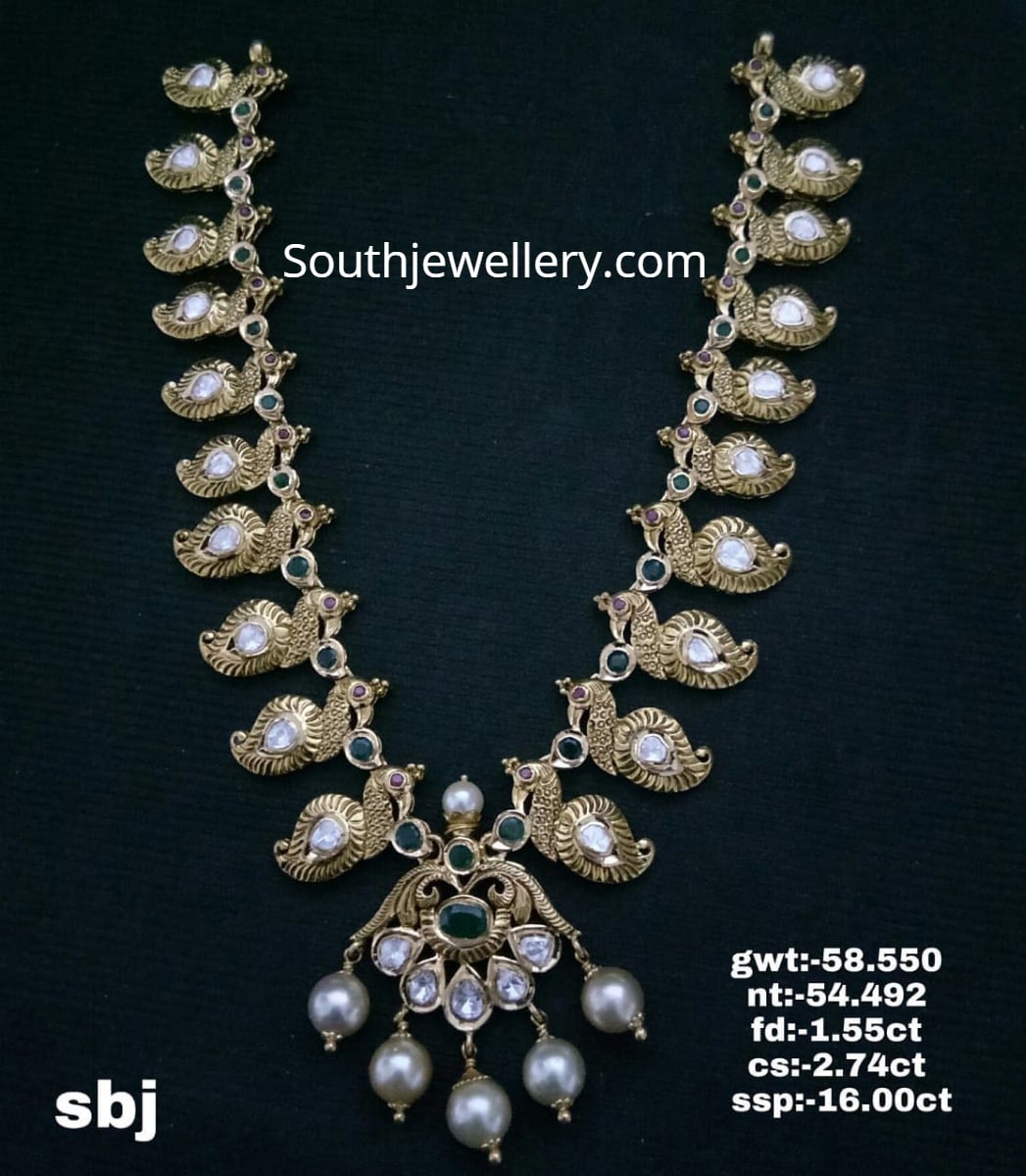 Antique gold polki mango mala - Indian Jewellery Designs