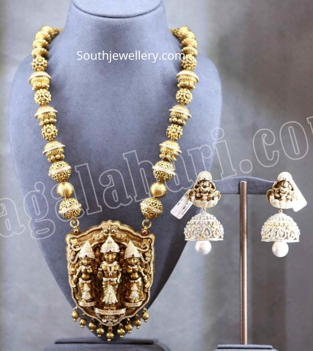 Gold balls temple jewelry necklace - Indian Jewellery Designs