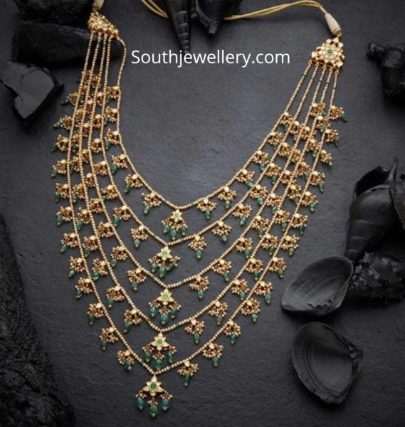 Pearl polki panchlada necklace - Indian Jewellery Designs