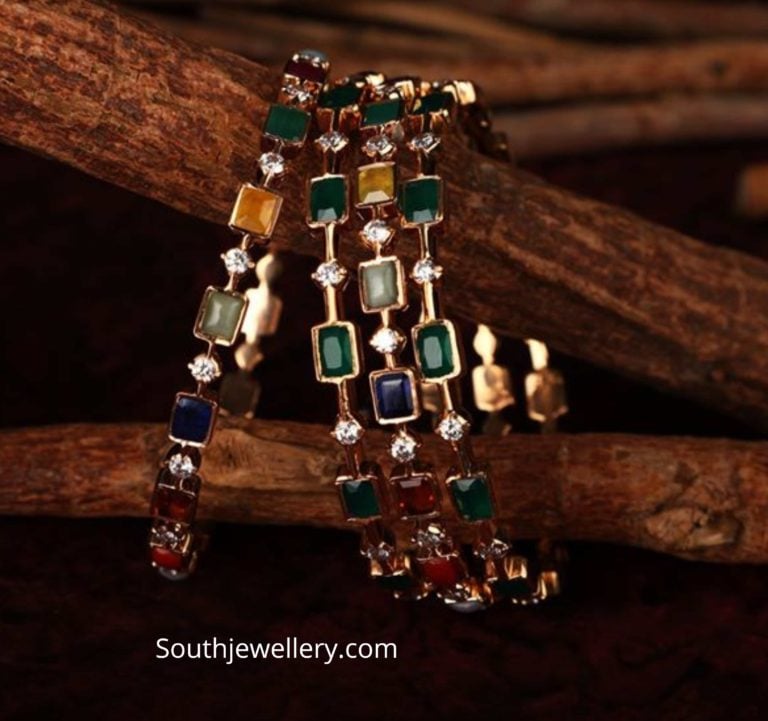 Navratna bangles - Indian Jewellery Designs