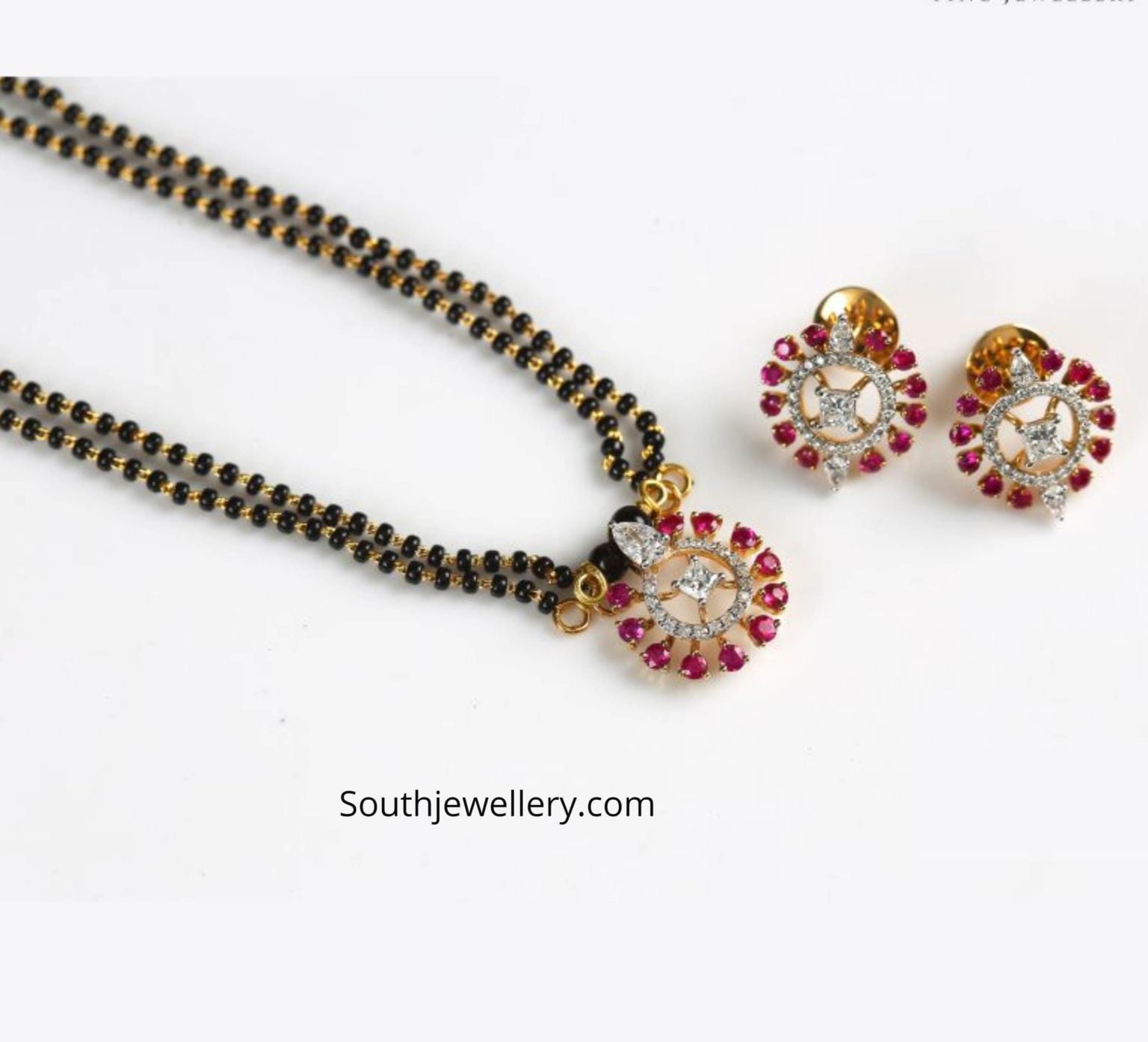 Nallapusalu necklace with ruby diamond pendant