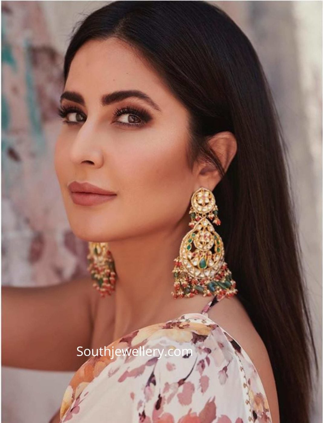 Katrina Kaif in polki diamond chandbalis - Indian Jewellery Designs