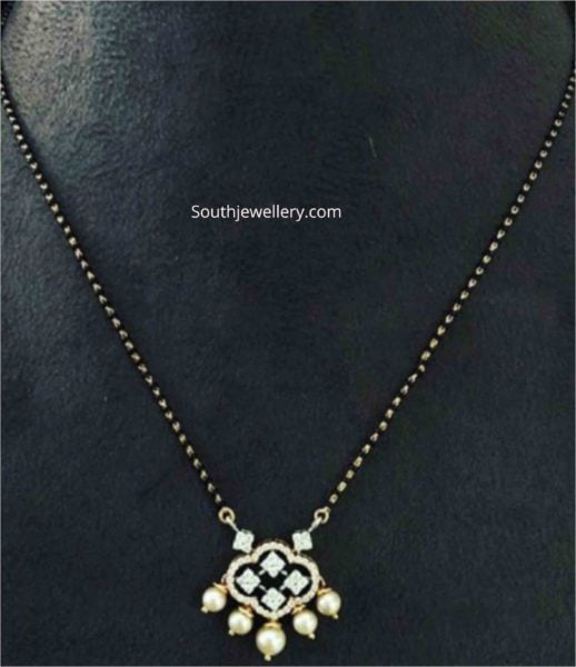Light weight nallapusalu chains with diamond pendants