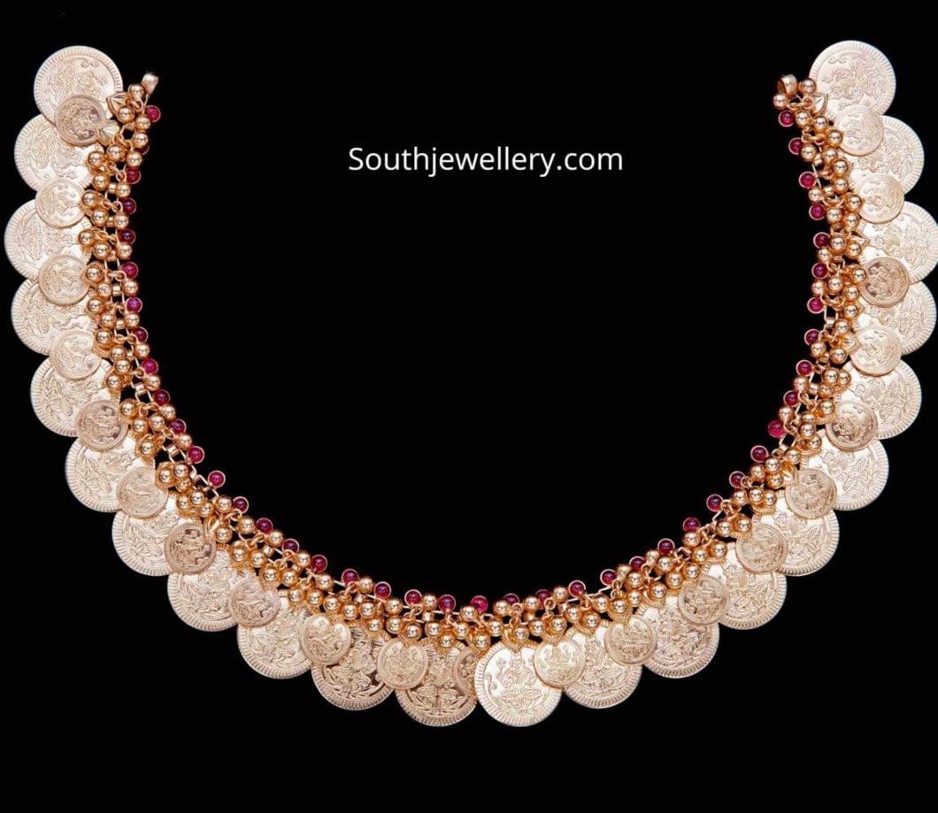 Two row Lakshmi coin necklace - Indian Jewellery Designs