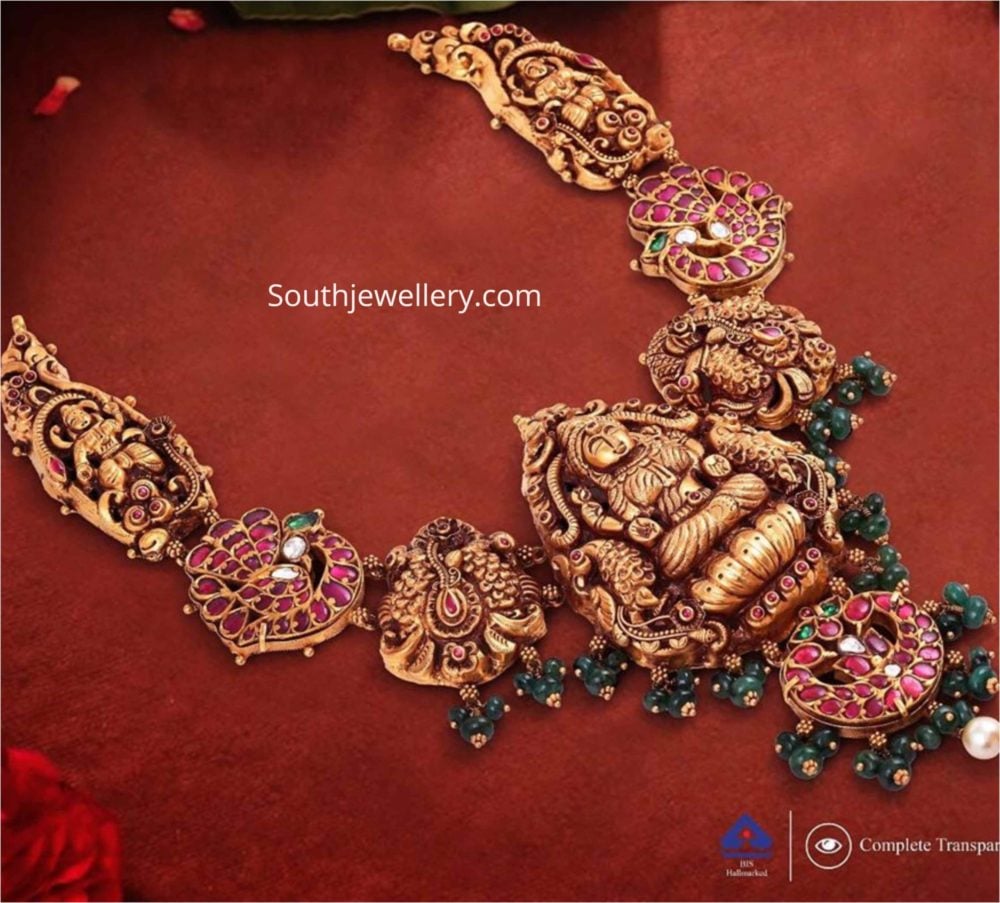Antique gold temple necklace - Indian Jewellery Designs