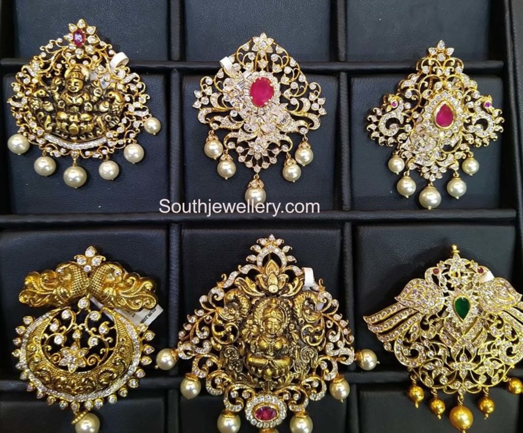 Closed setting diamond pendants - Indian Jewellery Designs