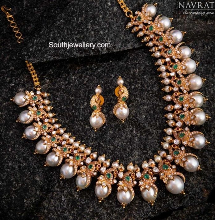 Diamond peacock necklace - Indian Jewellery Designs