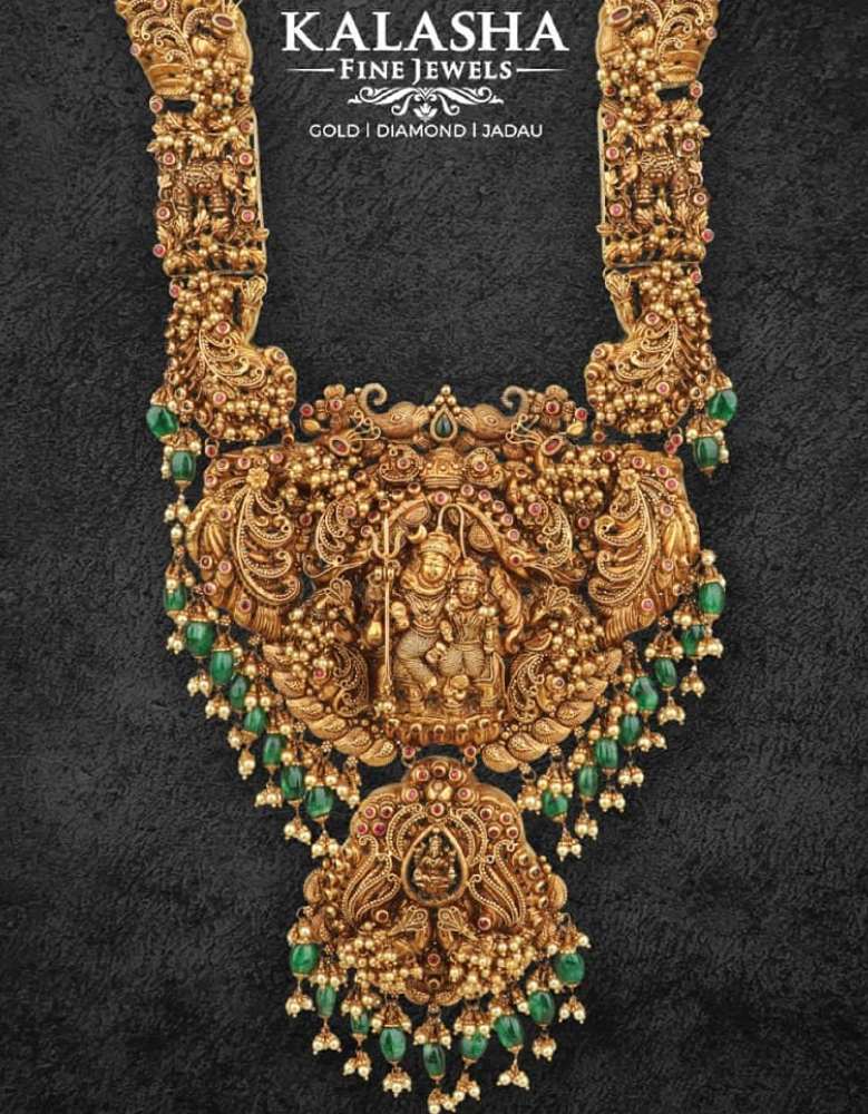 Deep nakshi temple haram designs - Indian Jewellery Designs