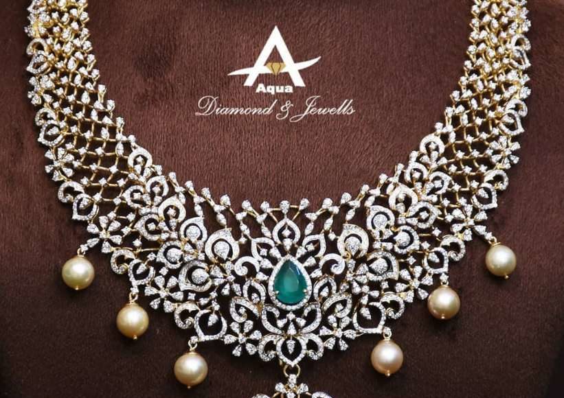 Multi-way detachable diamond necklace - Indian Jewellery Designs