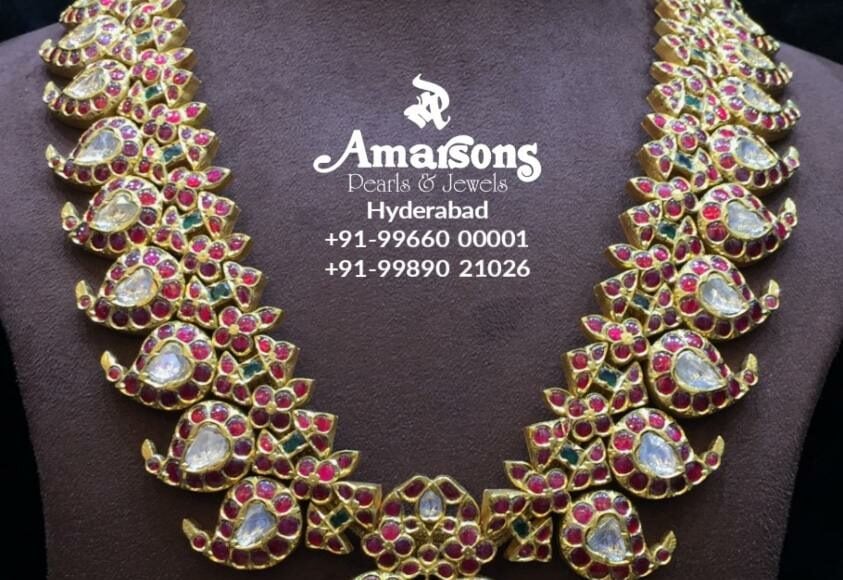 Antique Mango Long Chain - Indian Jewellery Designs