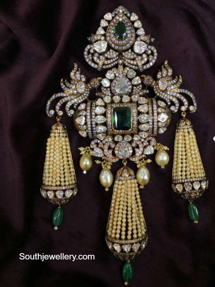 Polki diamond pendant - Indian Jewellery Designs
