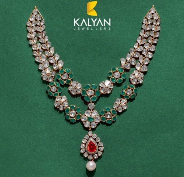 Floral polki necklace - Indian Jewellery Designs