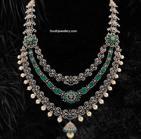 Layered diamond haram - Indian Jewellery Designs