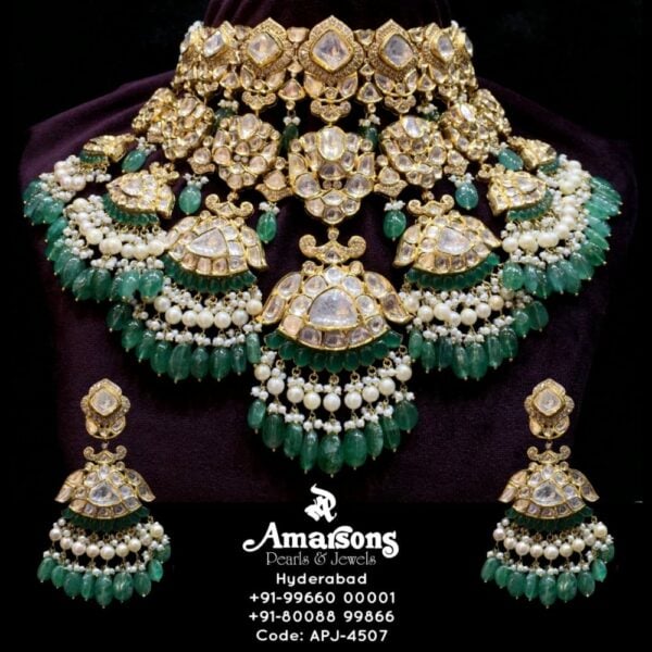 Bridal polki diamond choker set - Indian Jewellery Designs