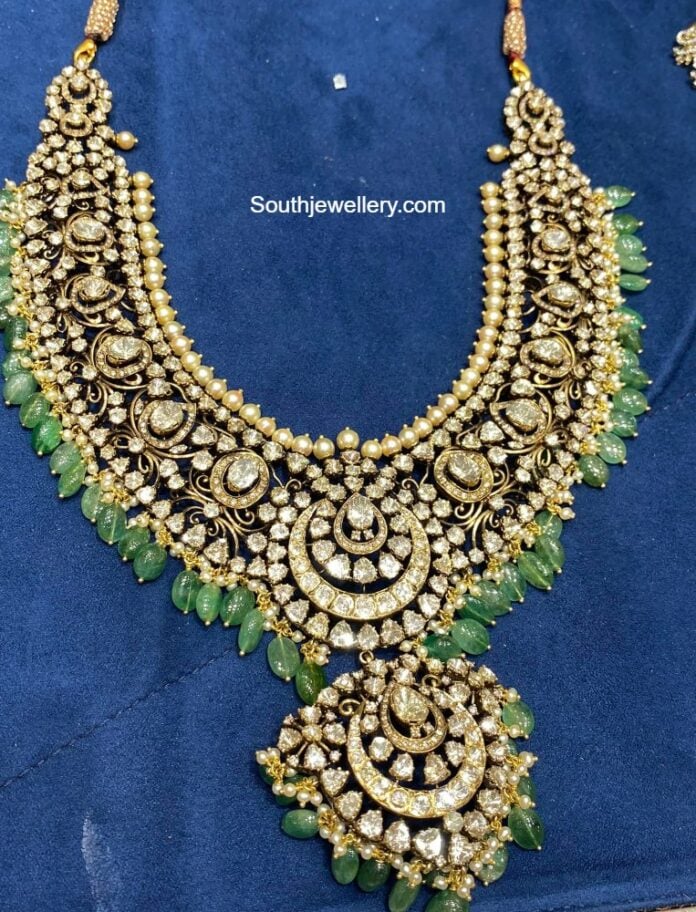 Polki diamond necklace - Indian Jewellery Designs