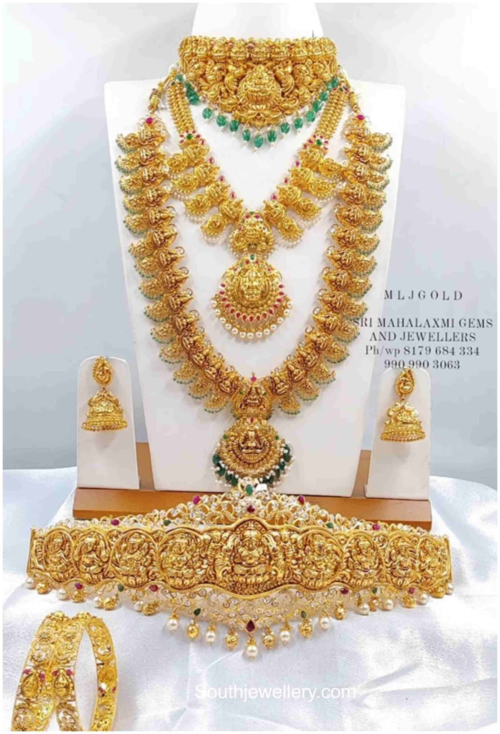 Antique gold bridal nakshi jewellery set - Indian Jewellery Designs