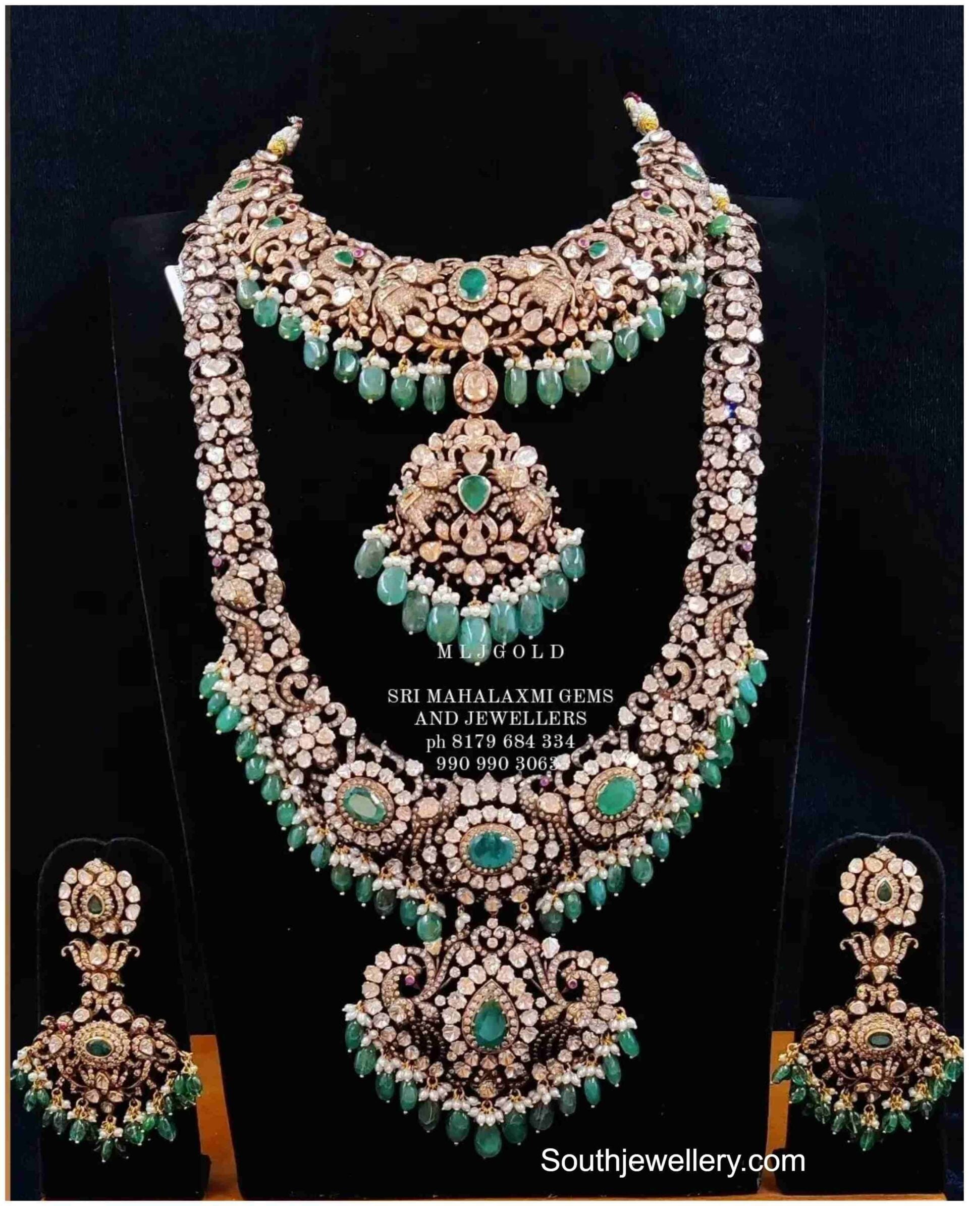 Bridal polki diamond jewellery set - Indian Jewellery Designs