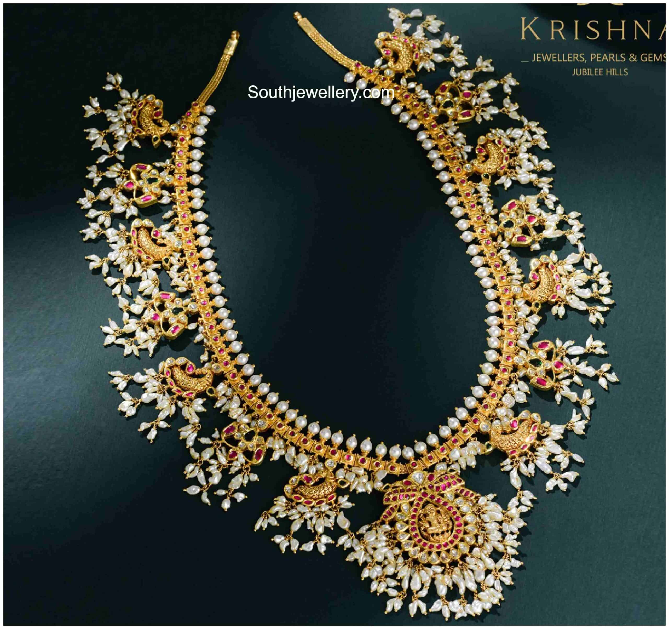 Peacock nakshi guttapusalu haram - Indian Jewellery Designs